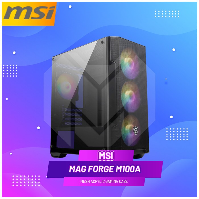 Jual MSI MAG FORGE M100A Mesh Acrylic Gaming Case | Shopee Indonesia