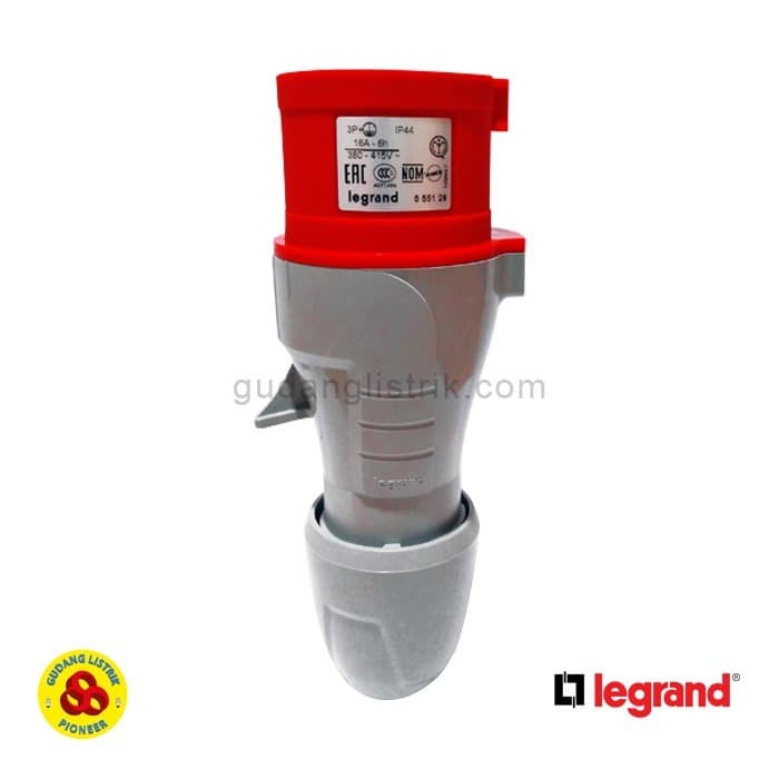Jual Legrand 555128 Male Plug 3 Phase 16A Ip44 3P+E Plug Industri 4 Pin ...