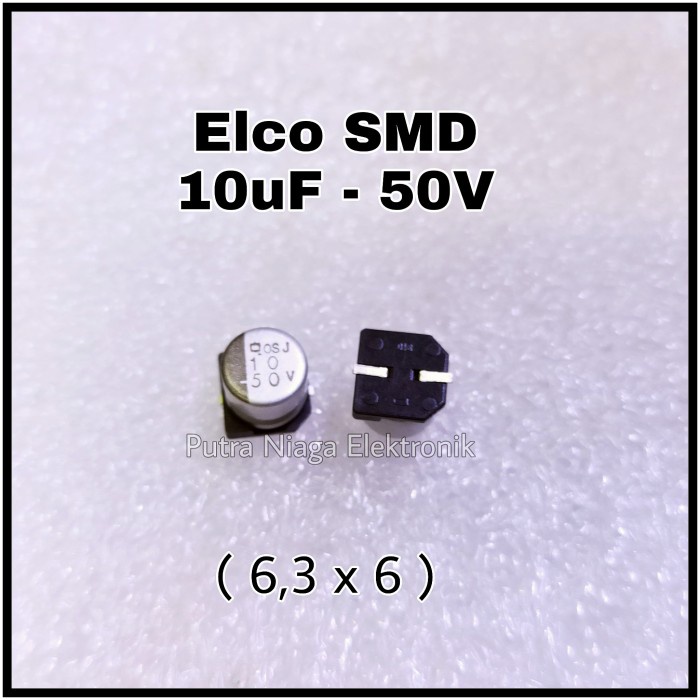 Jual Elco SMD 10uF 50V Alumunium 10 uF 50Volt Aluminum Kapasitor 6,3x6 ...