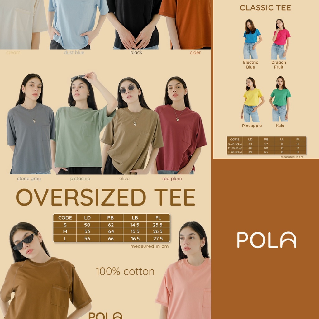 Jual Aubreyshome Pola.idn Baju Kaos Perempuan - Classic Tee & Oversized Tee | Shopee Indonesia