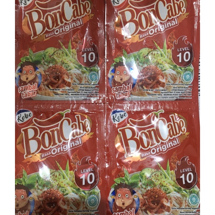 Jual Kobe Bon Cabe Level 10 sachet Sambal Tabur Pedas Mantap 7.5gr ...