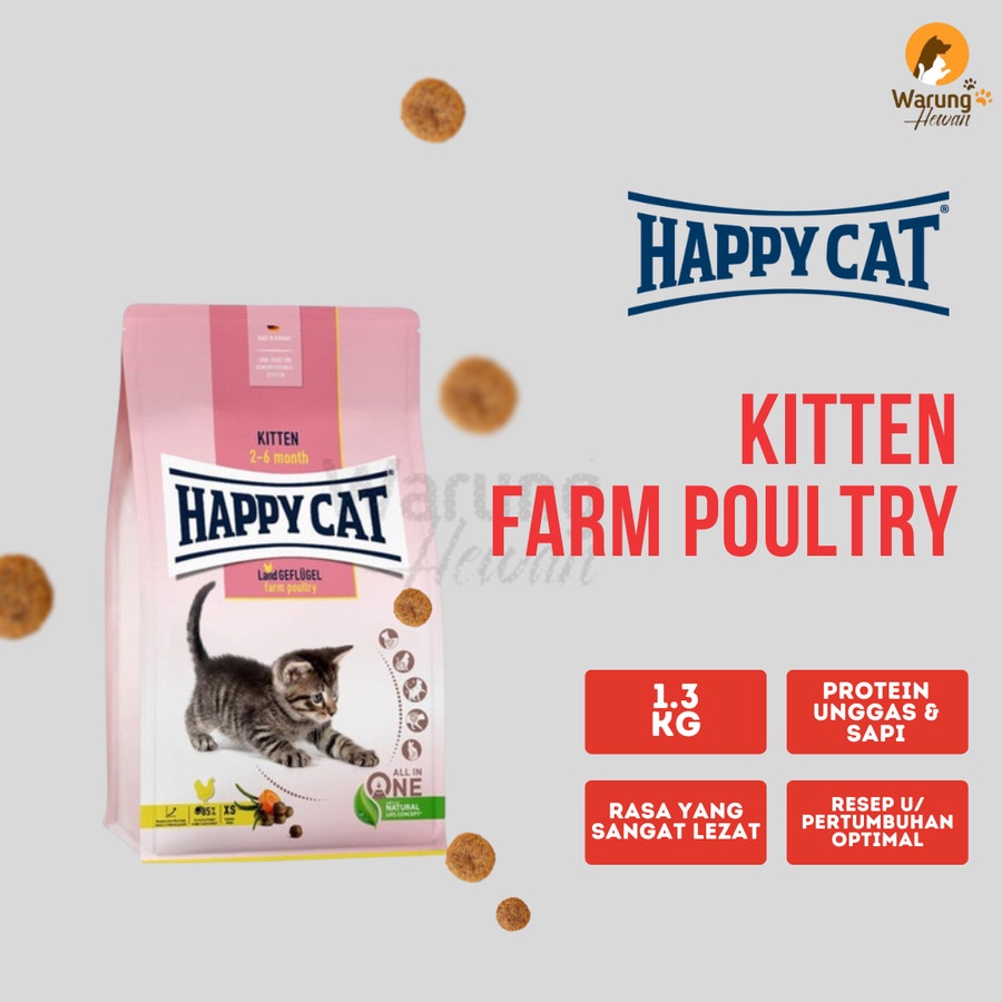 Jual Happy Cat Kitten Farm Poultry 1,3 Kg | Shopee Indonesia