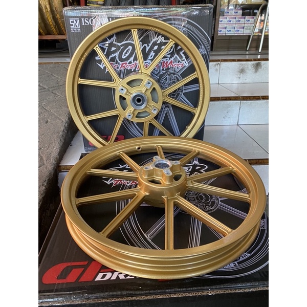 Jual VELG POWER GP WHEEL DRAG NINJA UKURAN 160/185-17 GOLD BLACK ...