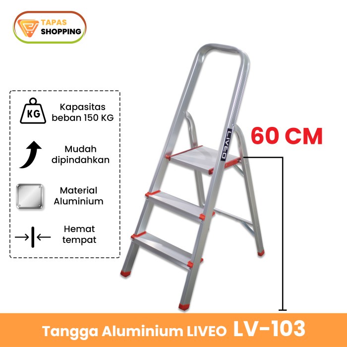 Jual Tangga Liveo Tangga Rumah Lipat Aluminium Lv-103 3 Step | Shopee ...