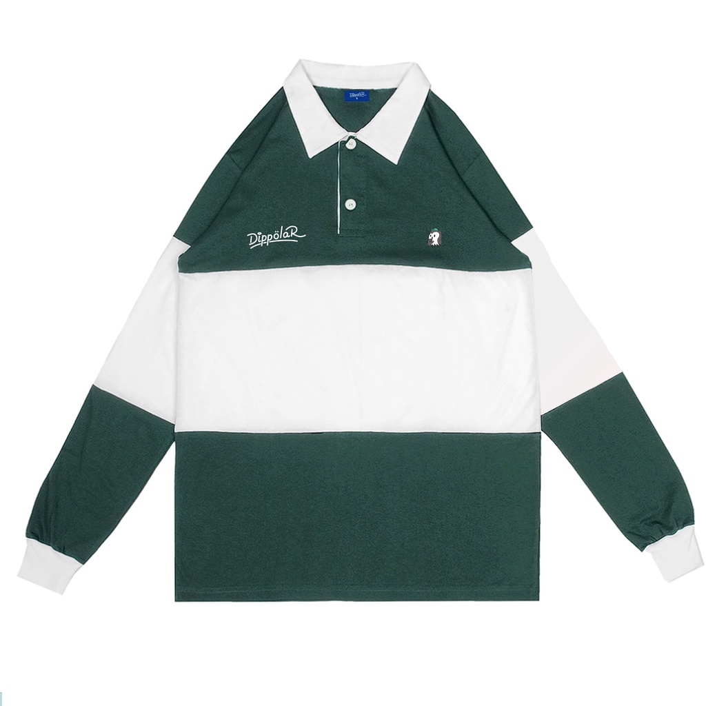 Jual Dippolar Vintage Rugby Polo Shirt - Green White | Shopee Indonesia