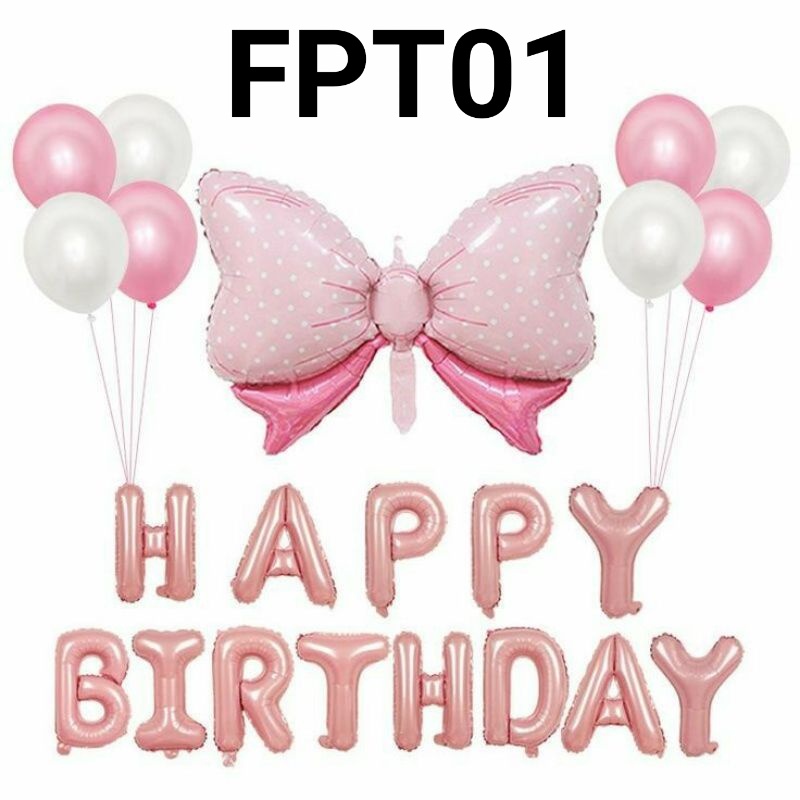 Jual FPT01 Balon foil pita pink biru manyue baby shower one month ...