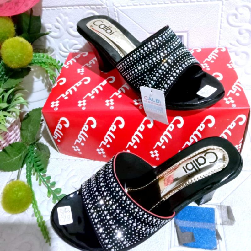 Jual [ PROMO TAHUN BARU ] sandal wanita sandal slip on calbi party ...