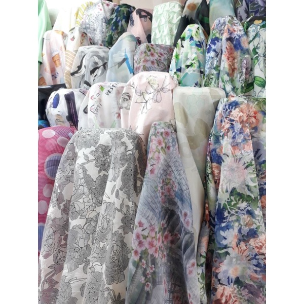 Jual kain/bahan organza motif/organdi.garment. | Shopee Indonesia