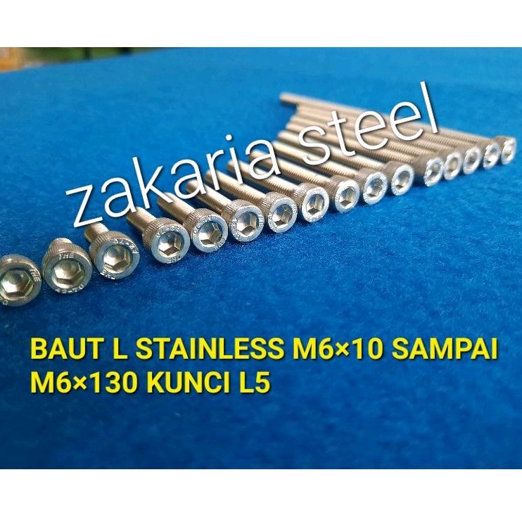 Jual BAUT L M6 STAINLESS STEEL THE A2-70 ANTI KARAT | Shopee Indonesia