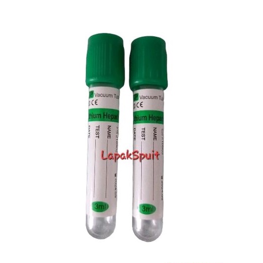 Jual tabung sampel darah heparin 0,5 ml 3 ml / vacuum tube lithium ...