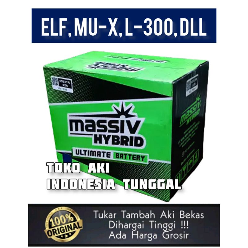 Jual AKI MOBIL MASSIV HYBRID N70 ISUZU ELF MU-X L300 EXCAVATOR GENSET NISSAN SSANGYONG BOXER ...