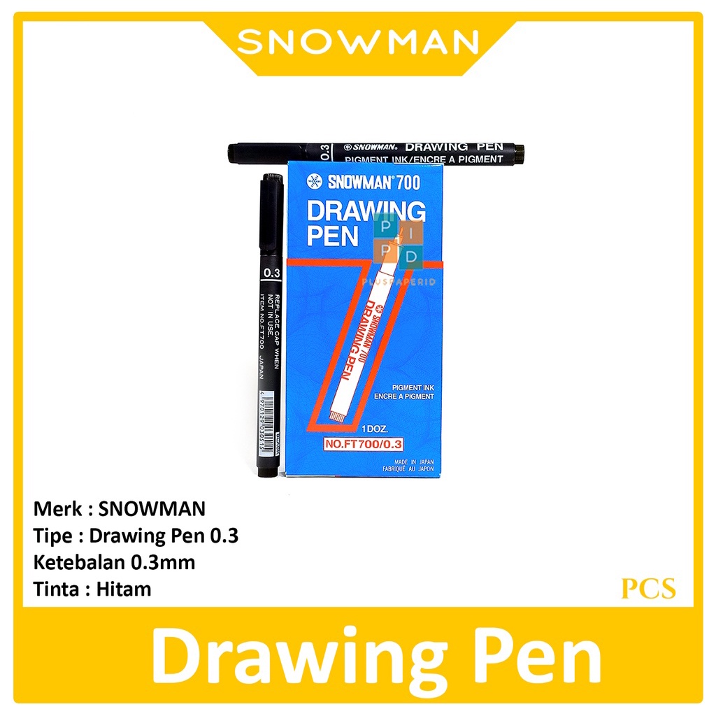 Jual SNOWMAN - Drawing Pen 0.3mm Hitam - Pcs | Shopee Indonesia