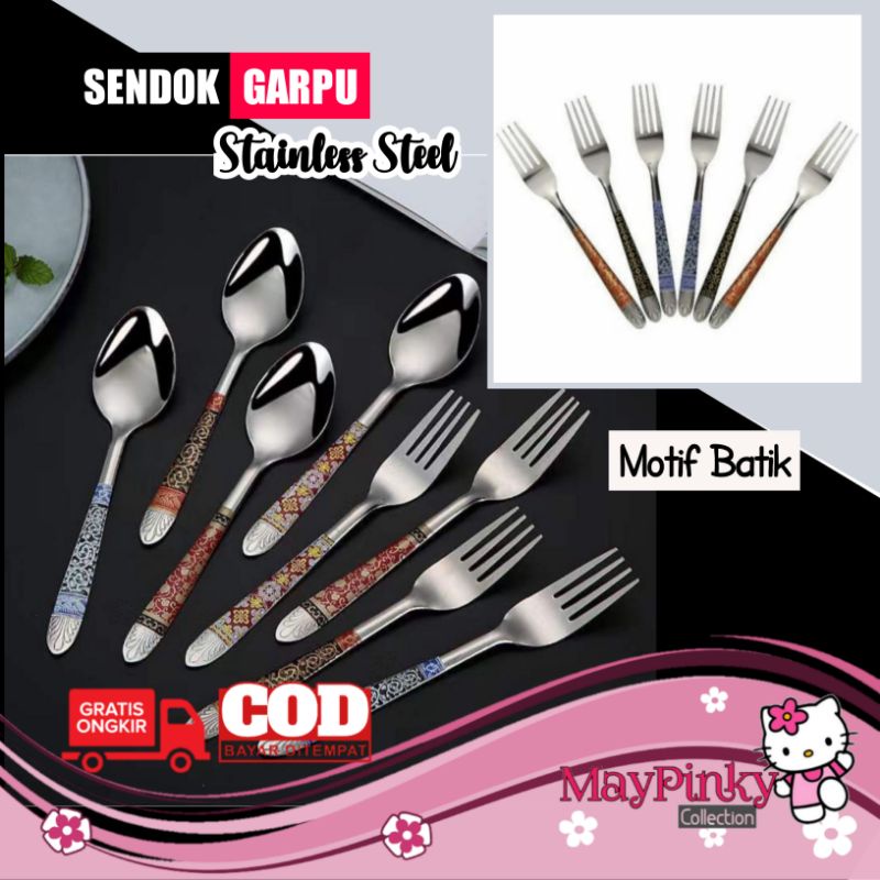 Jual sendok garpu makan set 1 lusin lusinan isi 12 pcs 12pcs stainless ...