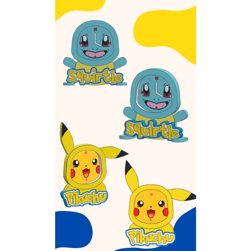 Jual Jam atau jam weker tema Pokemon/Jam meja custom/ jam meja unik ...