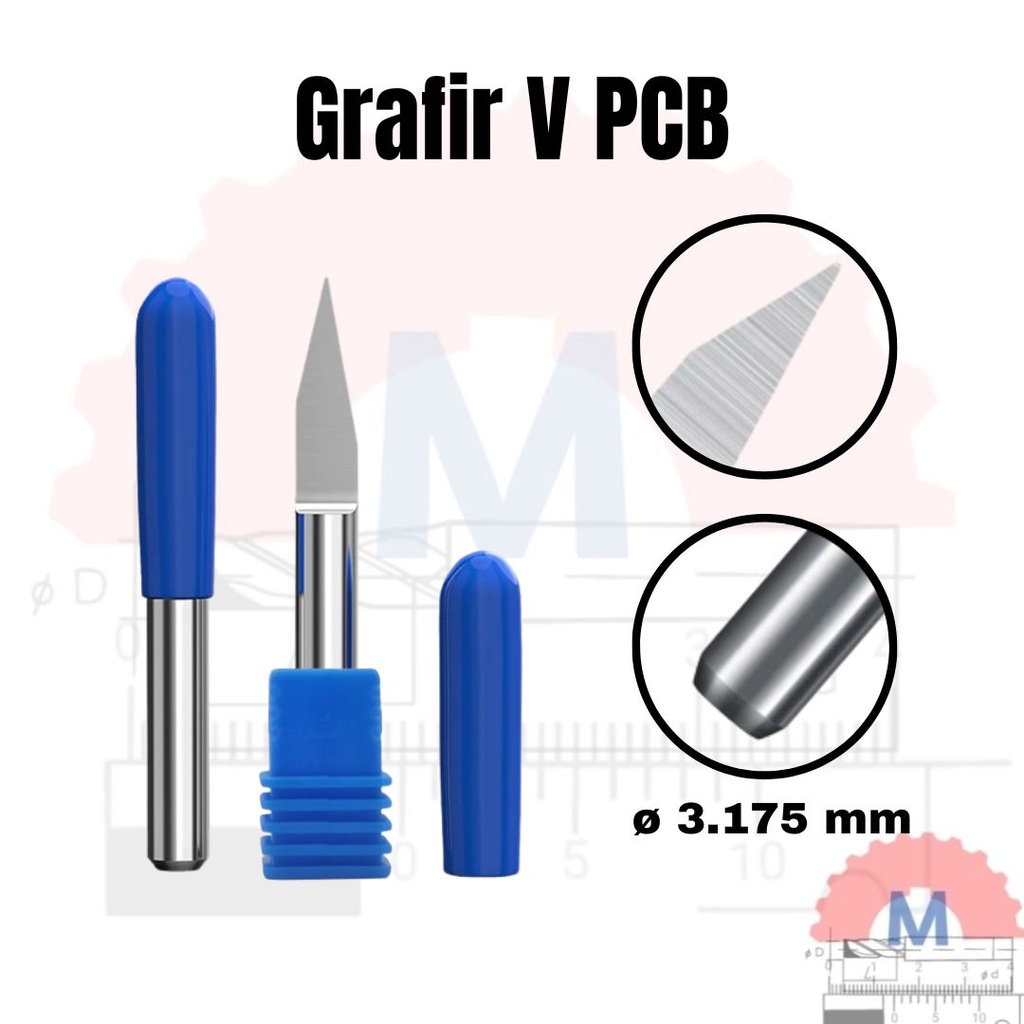 Jual Mata Grafir V PCB single lip engraving router V bit 3.175mm ...