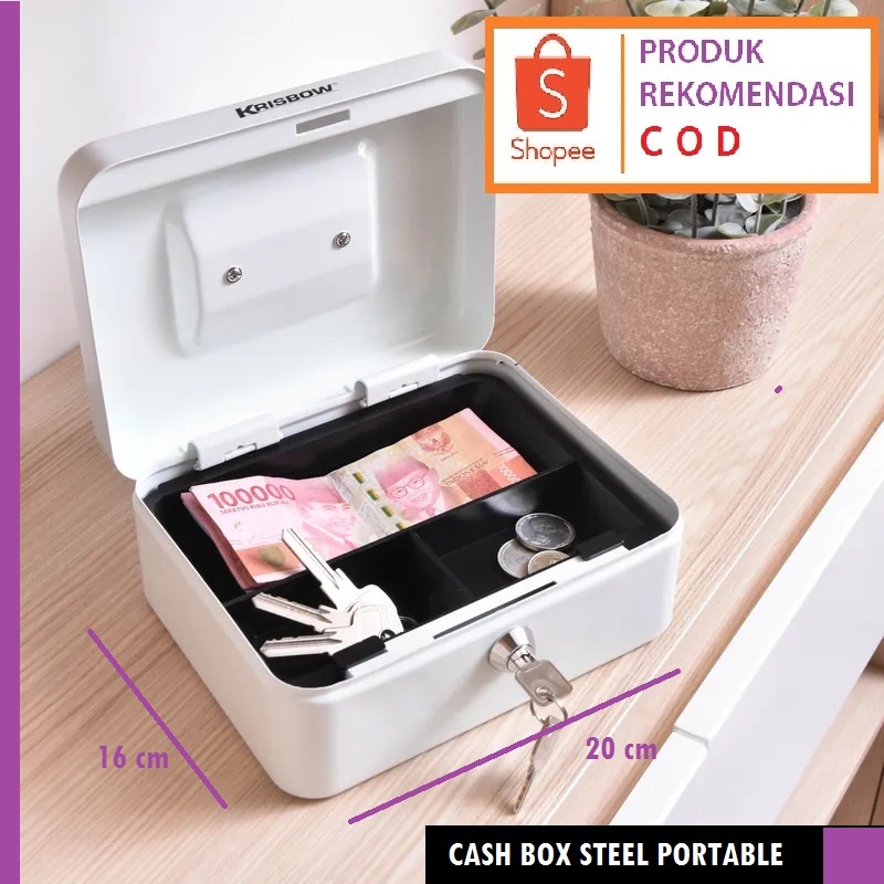 Jual CASH BOX KRISBOW KOTAK PENYIMPANAN UANG PERHIASAN EMAS KARTU ...