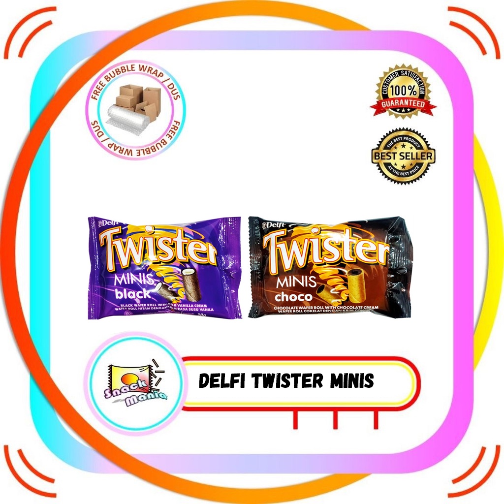 Jual Delfi Twister Minis Black - Choco Wafer Roll Coklat 30 gr | Shopee ...