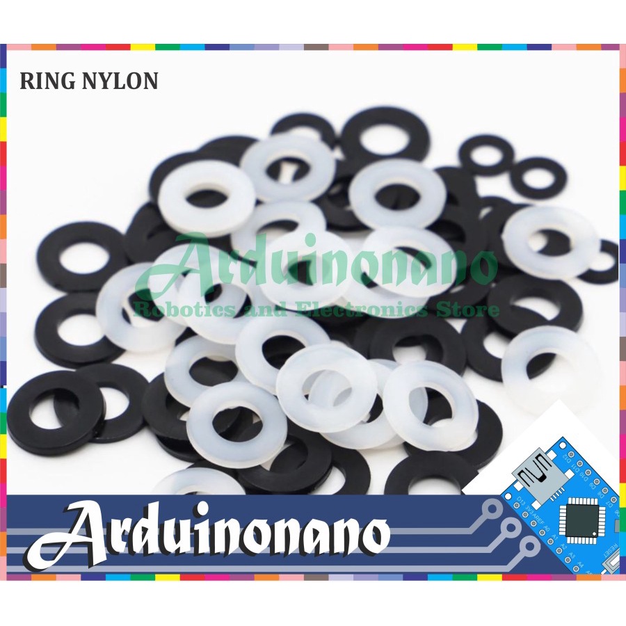 Jual M6 Ring Nylon m6x18x1.5 mm for spacer screw nut mur baut 6mm ...
