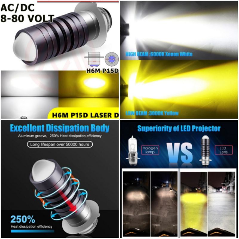 Jual bohlam motor lampu utama led laser ac dc | Shopee Indonesia