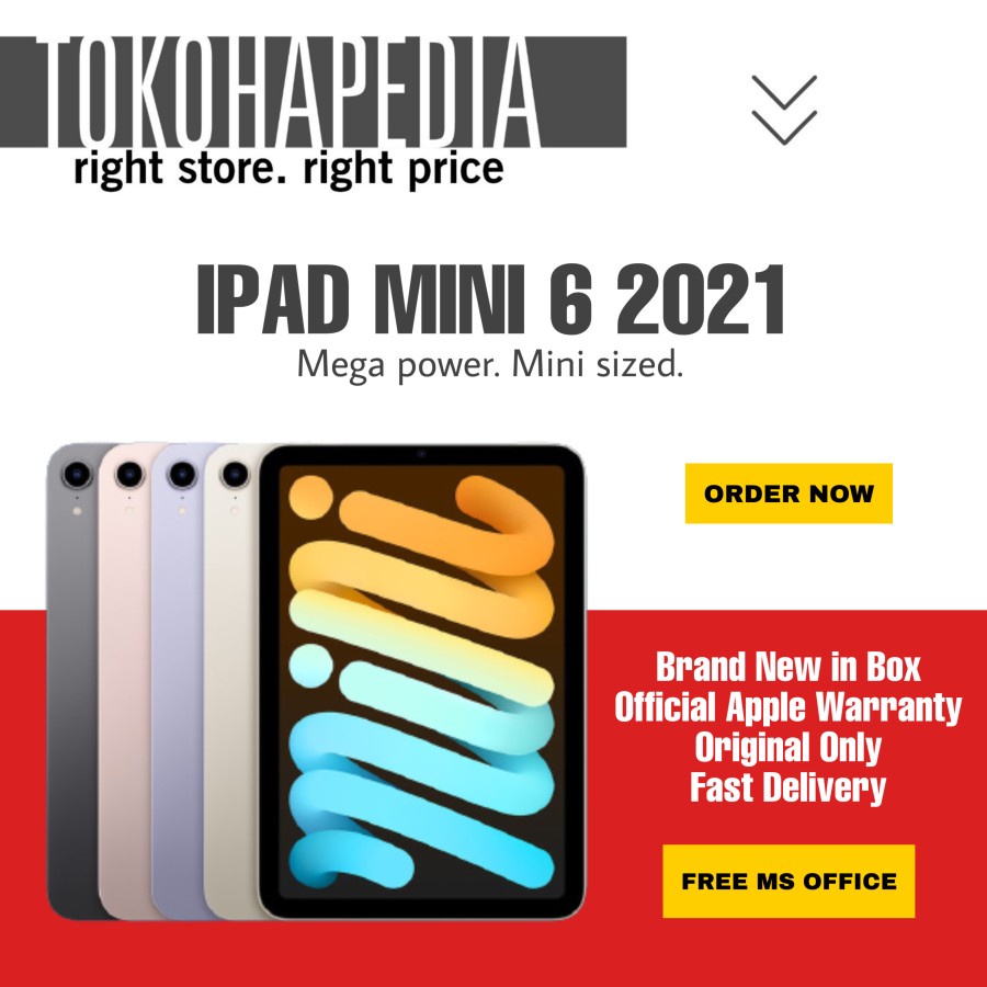 Jual Apple Tab Mini 6 2021 64GB | 256GB WIFI Space Gray,Pink,Purple ...