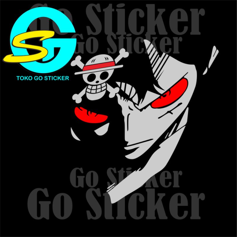 Jual sticker one piece, logo one piece, sticker luffi sudah kiri kanan ...