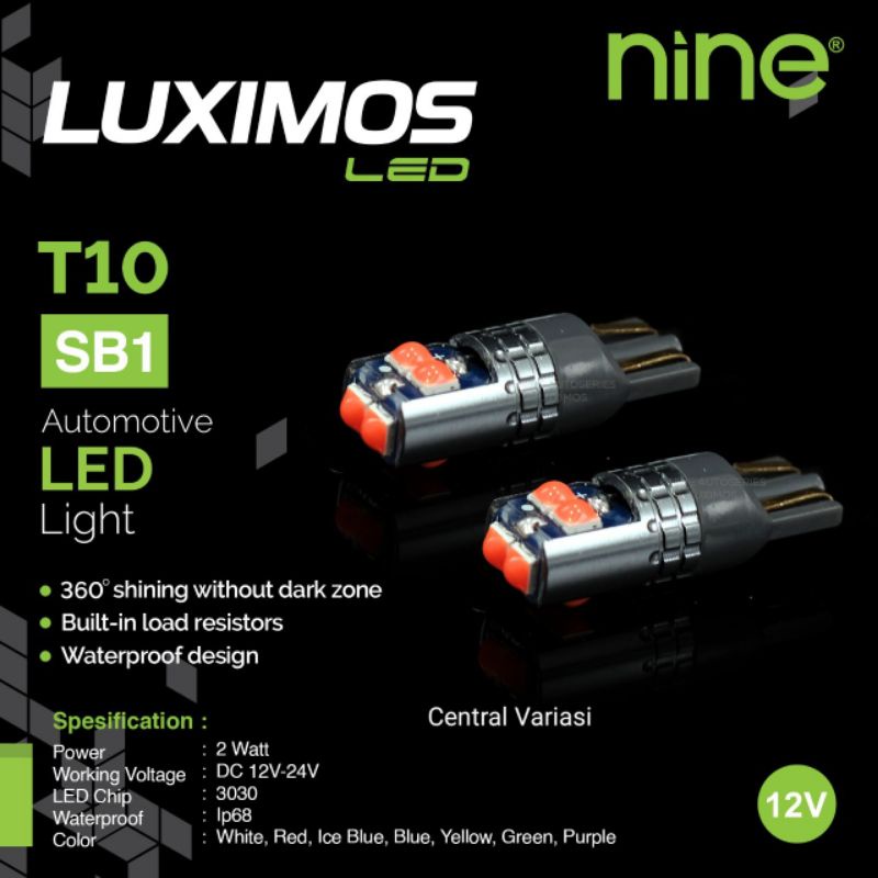 Jual Bolam lampu LED Luximos NINE SB1 T10 super bright Nmax Mio Vario ...