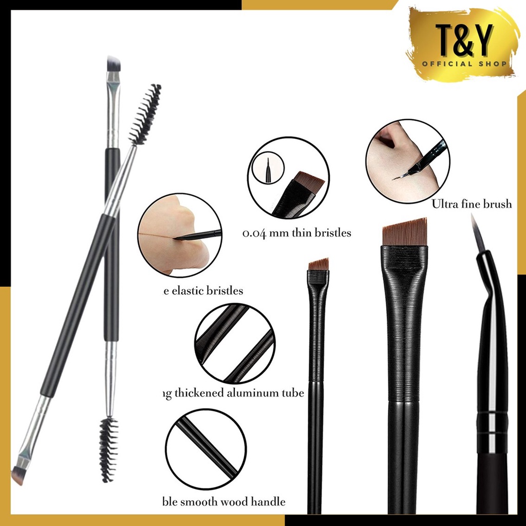 Jual T&Y Kuas Alis 2 IN 1 Double Eyebrow Brush Dengan Sikat Bulu Mata ...