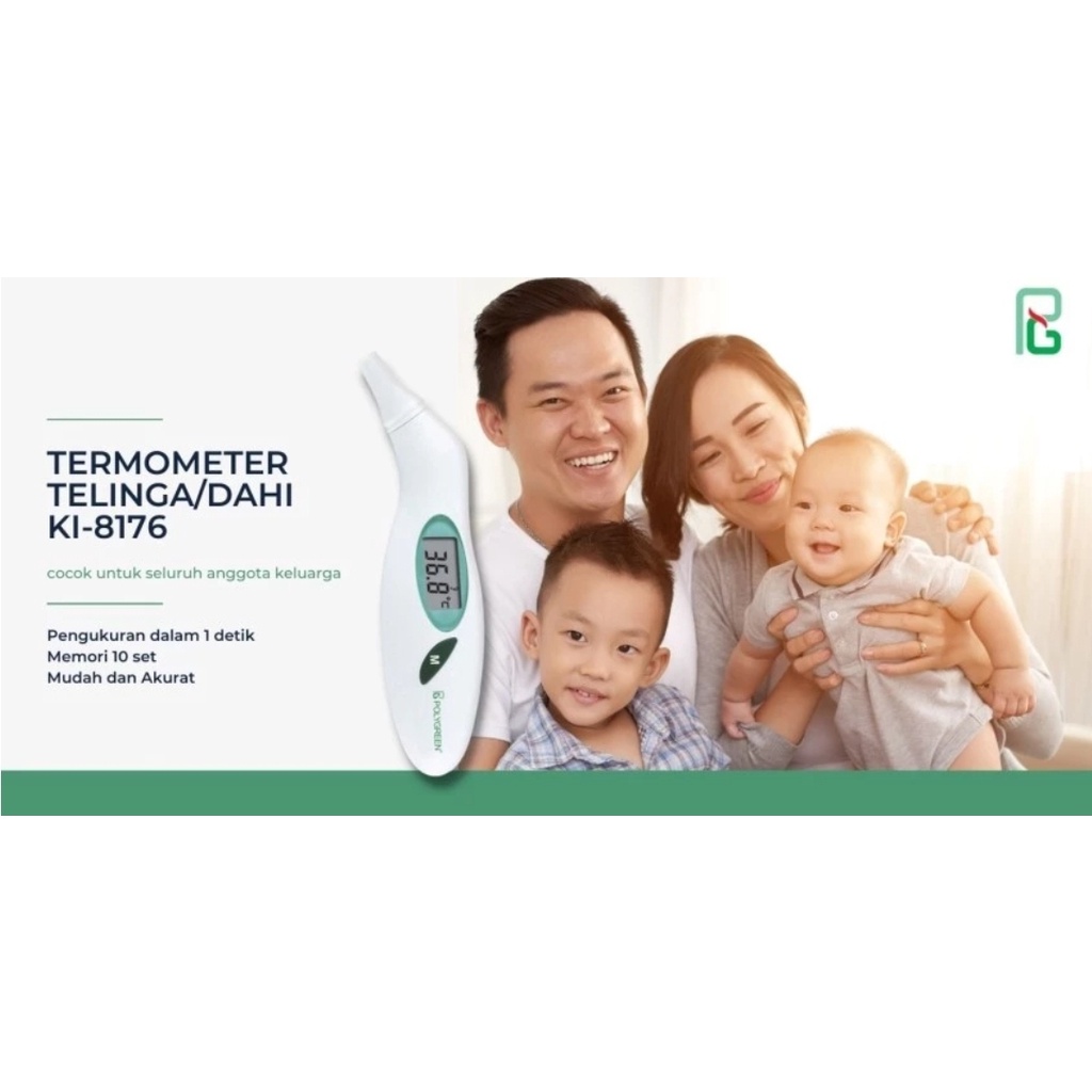Jual Termometer Infrared Telinga dan Dahi POLYGREEN KI 8170 Kl 8176 ...