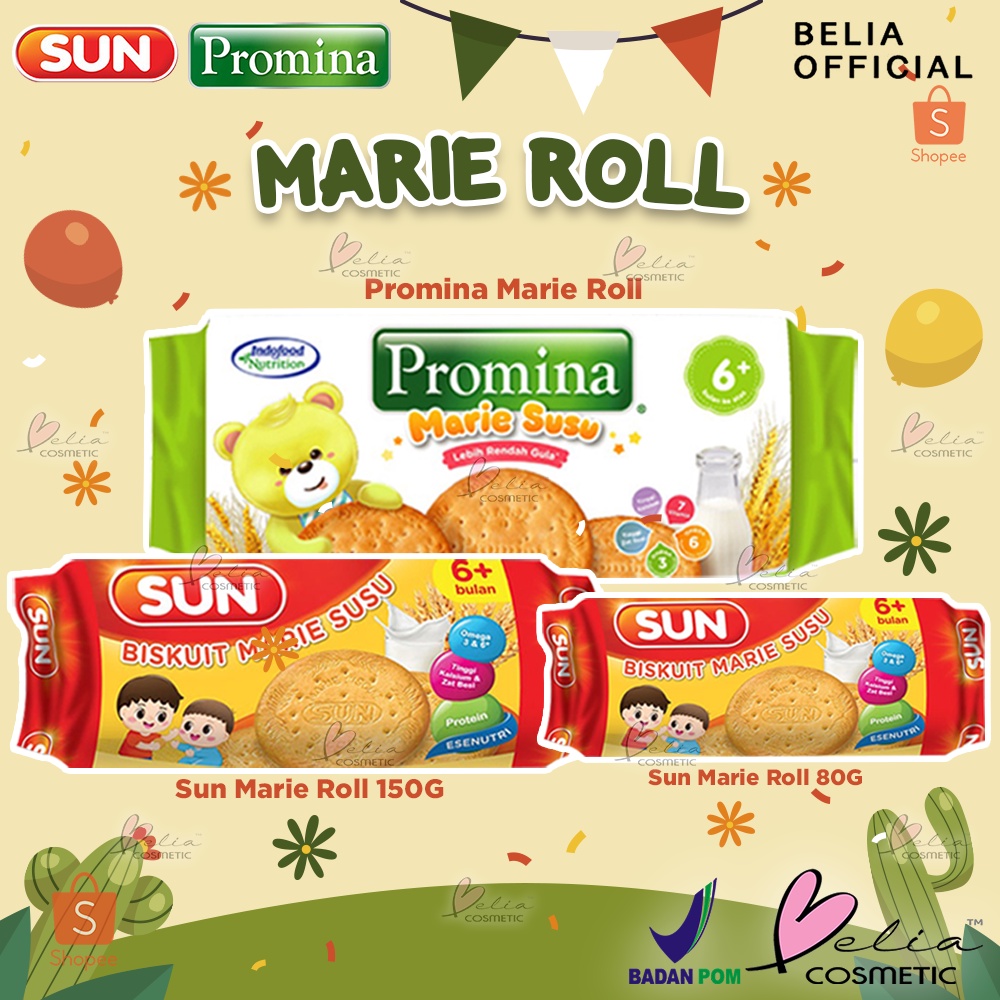 Jual BELIA 'PROMINA SUN Marie Roll Series | Marie Susu | Biskuit | Roti ...