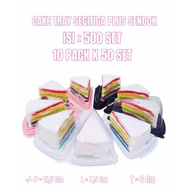 Jual Mika segitiga warna putih,hitam ,coklat and pink +sendok isi 50set ...
