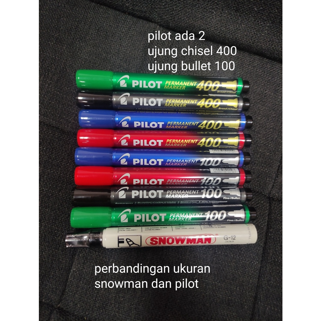 Jual pilot permanent marker spidol sca 400 (chisel tip ) / 100 ( bullet ...