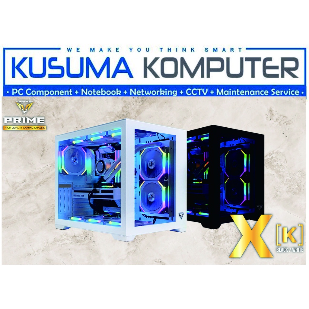 Jual Casing Prime X-[K] black PRIME X K Tempered Glass Casing Gaming PC ...