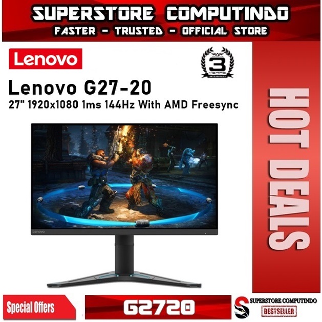 Jual Monitor LED Lenovo G27-20 G2720 27" IPS 1080p 144hz 1ms HDMI DP ...