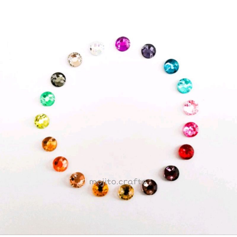 Jual 12 Buah Aksesoris Kebaya Batu Payet Bulat Ukuran 5 & 8 mm / Varian ...