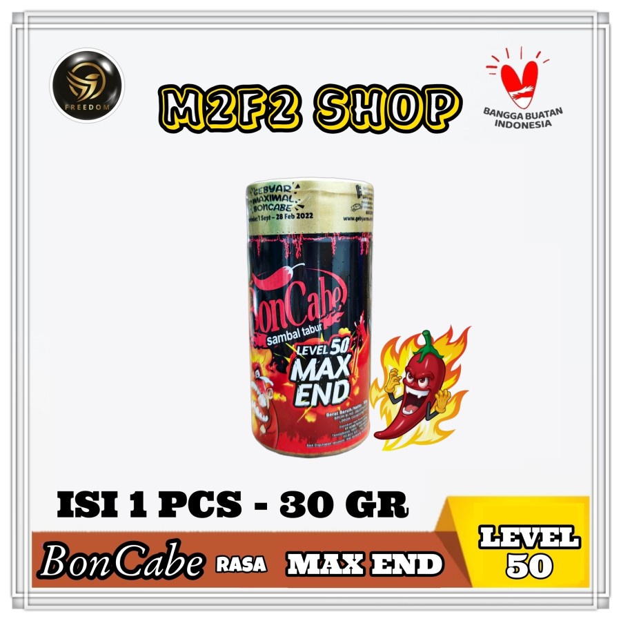 Jual BonCabe Level 50 Max End Sambal Tabur Original Botol - 30 gr ...