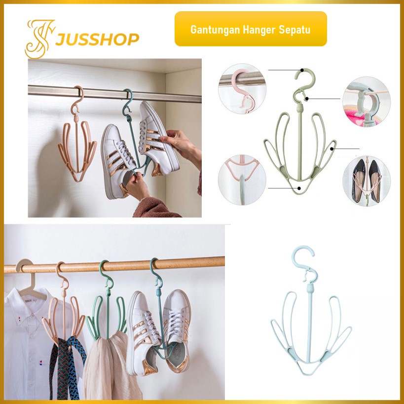 Jual Gantungan Hanger Sepatu Sandal Gantungan Jemuran Sepatu Serbaguna ...