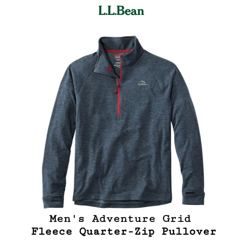 Jual LL bean half zip men's Adventure Grid Fleece Quarter-Zip Pullover ...
