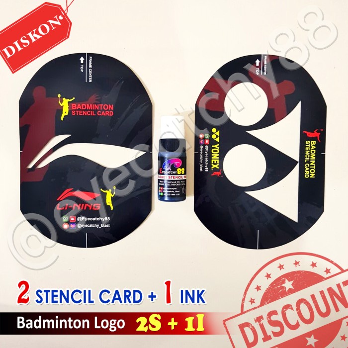 Jual Raket Black Logo - Stencil Card Badminton/Logo Raket/ Cetakan ...
