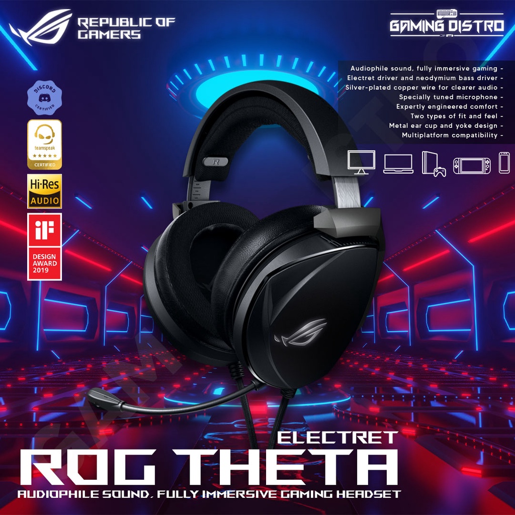Jual Headset Gaming ASUS ROG Theta Electret Hi-Fidelity Sound ...