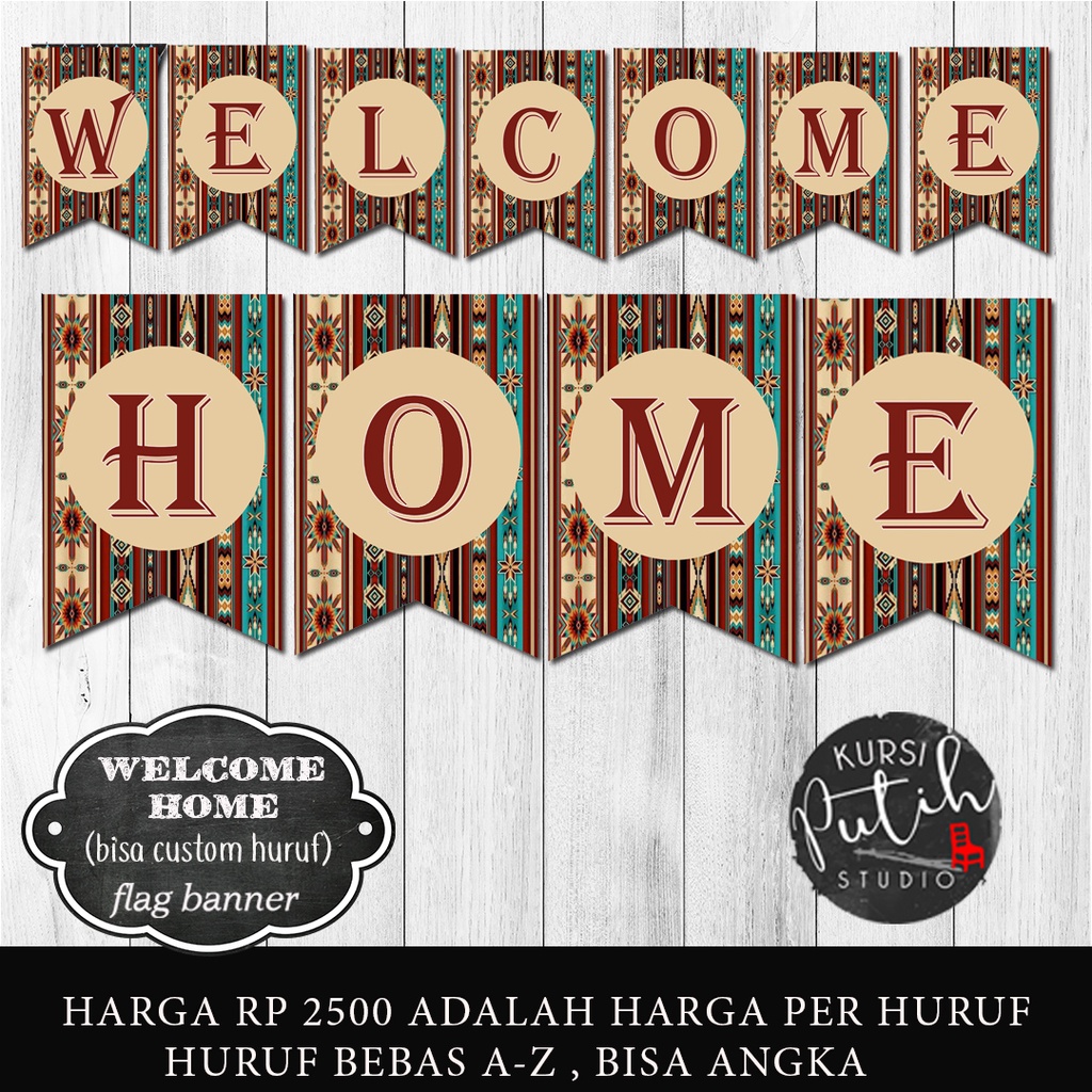 Jual Flag banner Bendera bisa custom huruf motif etnik / tenun / ikat ...