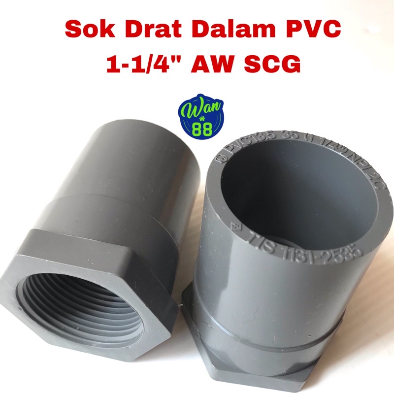 Jual Sok Drat Dalam PVC 1-1/4” AW SCG | Shopee Indonesia