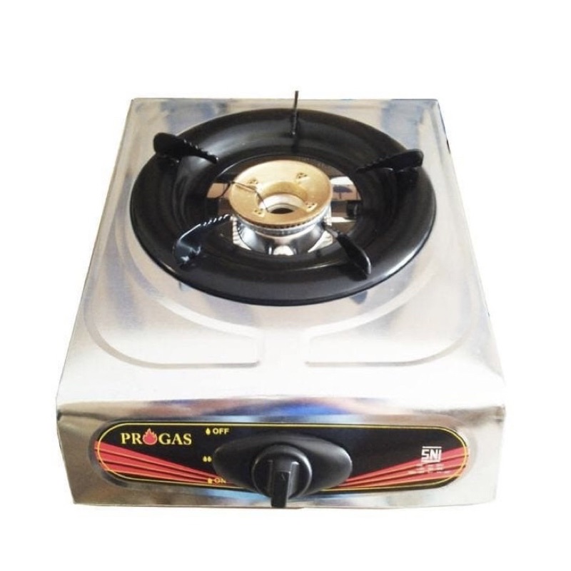 Jual KOMPOR GAS PROGAS STAINLESS STEEL 1 TUNGKU API BIRU | Shopee Indonesia