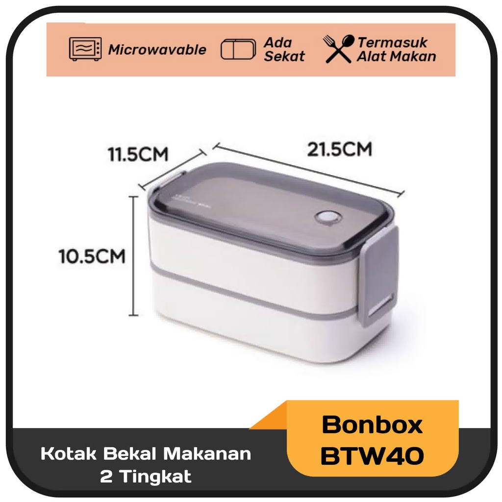 Jual Kotak Makan Bekal set Lunch Box set Food Grade Microwave Bonbox | Shopee Indonesia