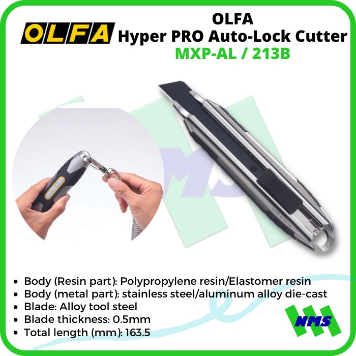 Jual OLFA Metal Hyper PRO Auto-Lock Cutter MXP-AL / 213B | Shopee Indonesia