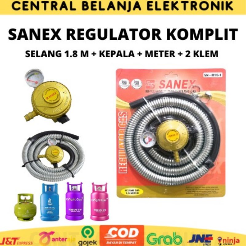 Jual SANEX SELANG REGULATOR GAS SN-R181 PLUS METER SANEX REGULATOR ...