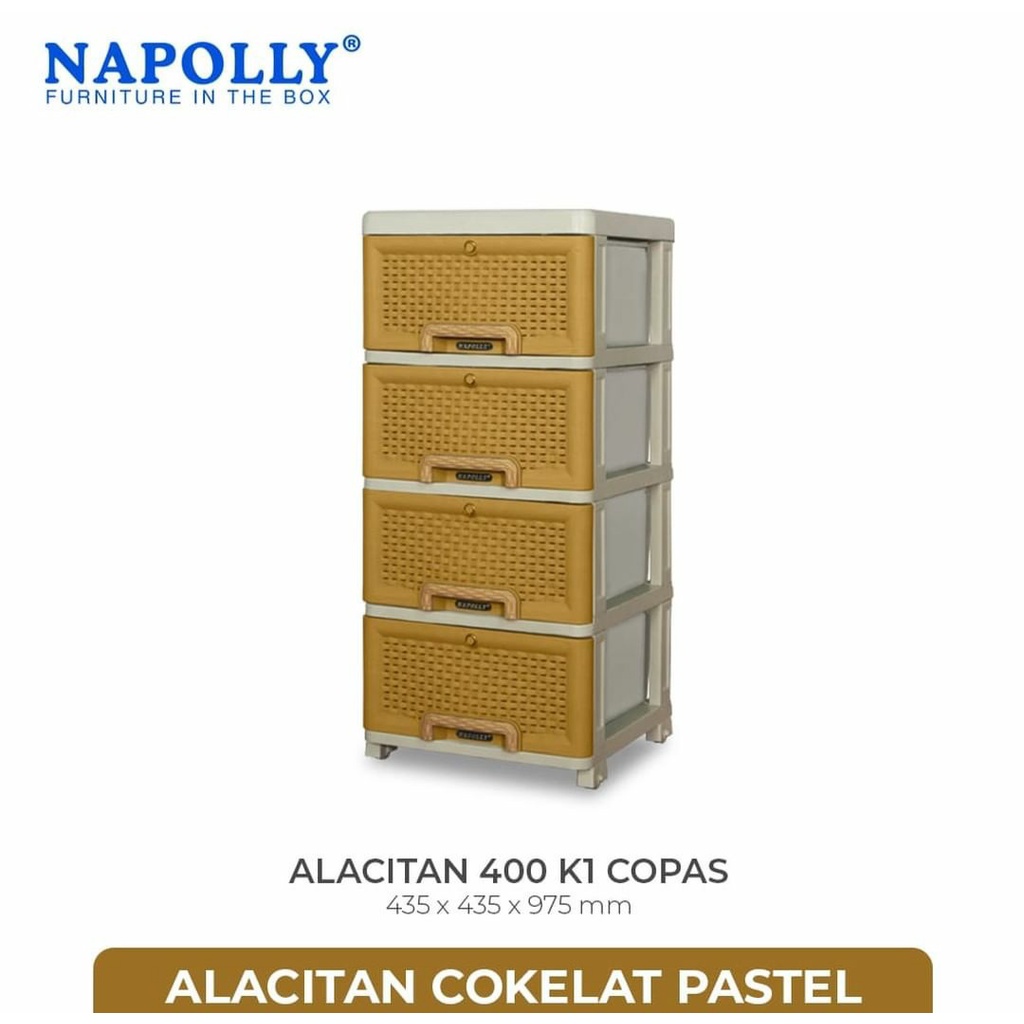 Jual NAPOLLY LEMARI PAKAIAN PLASTIK CONTAINER 4 SUSUN ALACITAN 400 K1 ...