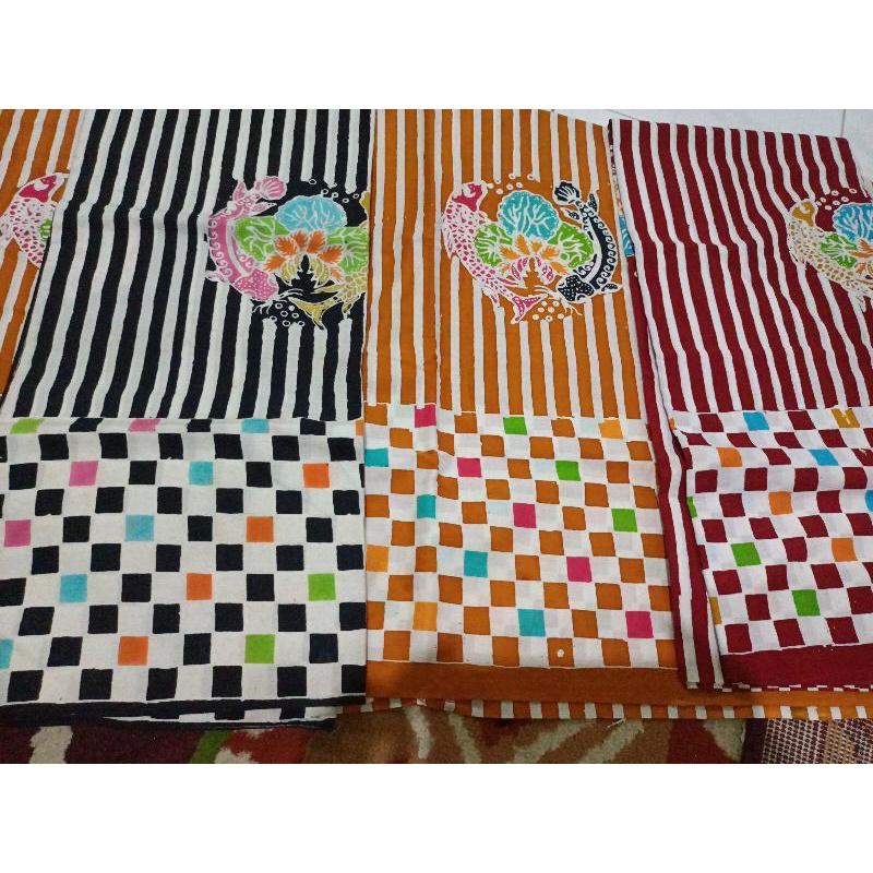 Jual Batik Cap Lamongan motif bandeng lele garis | Shopee Indonesia