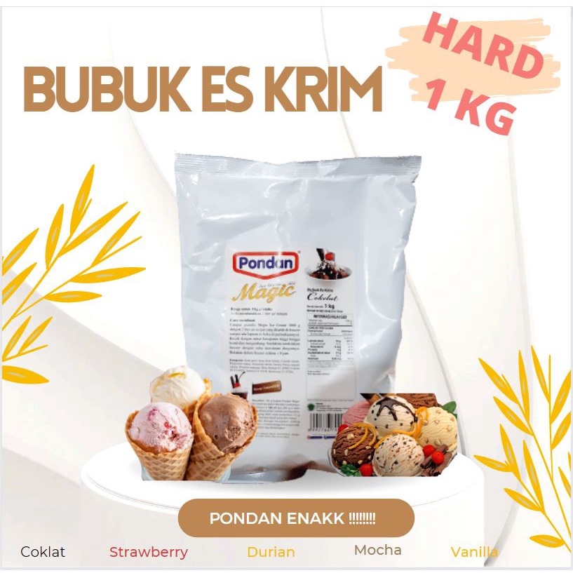 Jual Tepung Ice Cream Pondan Premium Pondan 1kg Pondan Mix Hard Dan ...