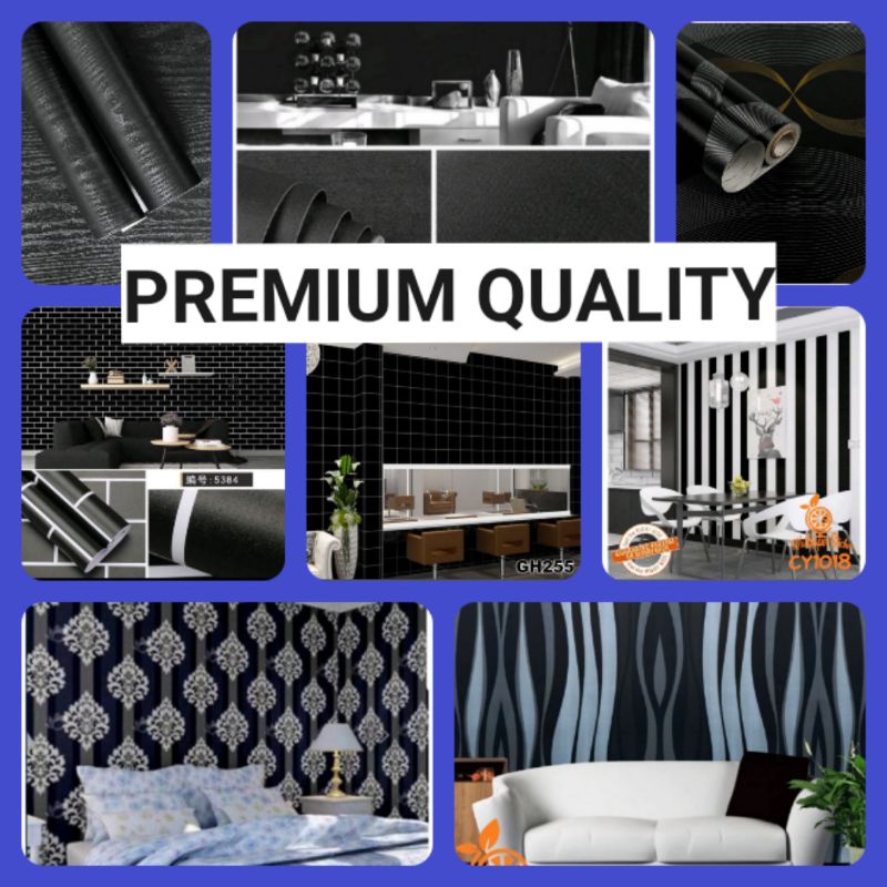 Jual Wallpaper Dinding Hitam Wallpaper Dinding Doff (COD & IBSTANT ...
