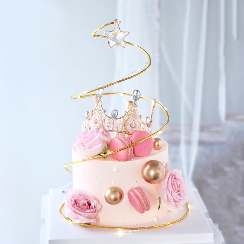 Jual Circle Gold Kawat /Topper Cake Melingkar/Bintang/Hiasan Elegan ...